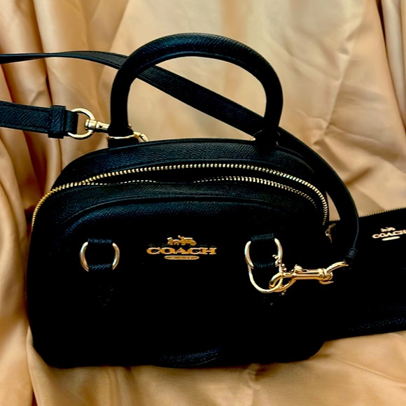 Coach | Bags | Coach Handbag Small Mini Black Pebbled Leather Brand New ...